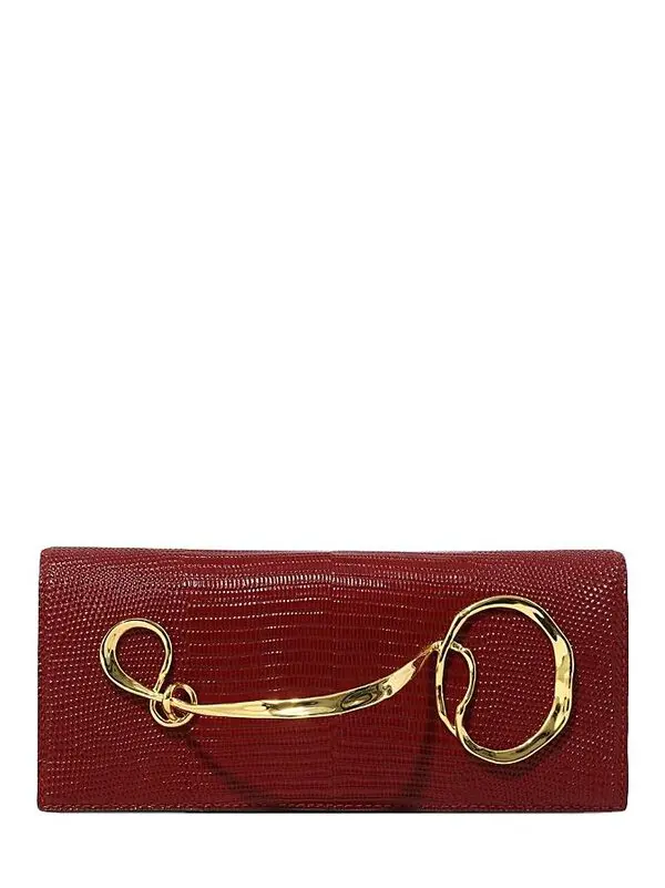 Alexis Bittar Twisted Side Handle Clutch - Burnt Cherry