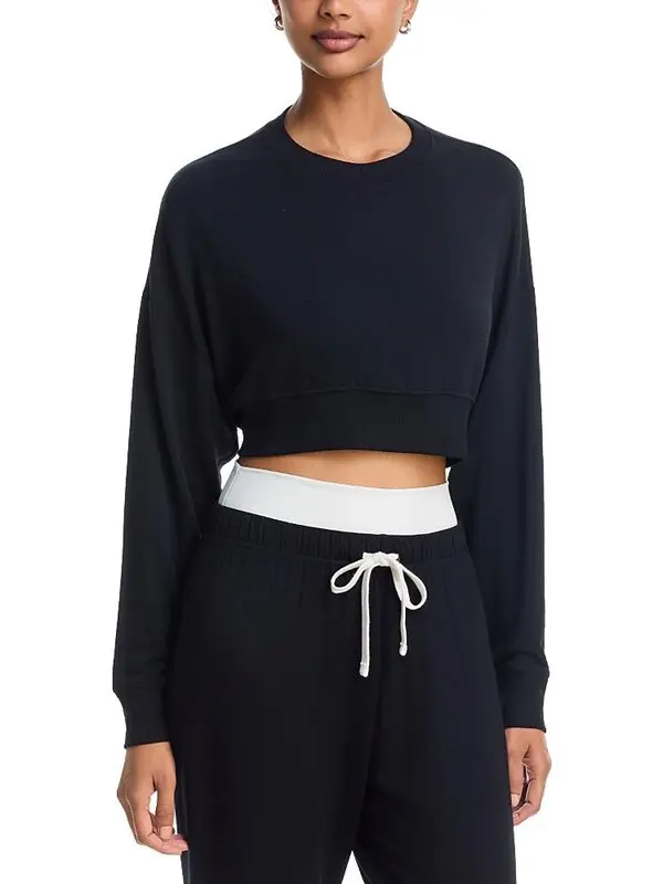 Splits59 Noah Fleece Crop Sweatshirt - Black