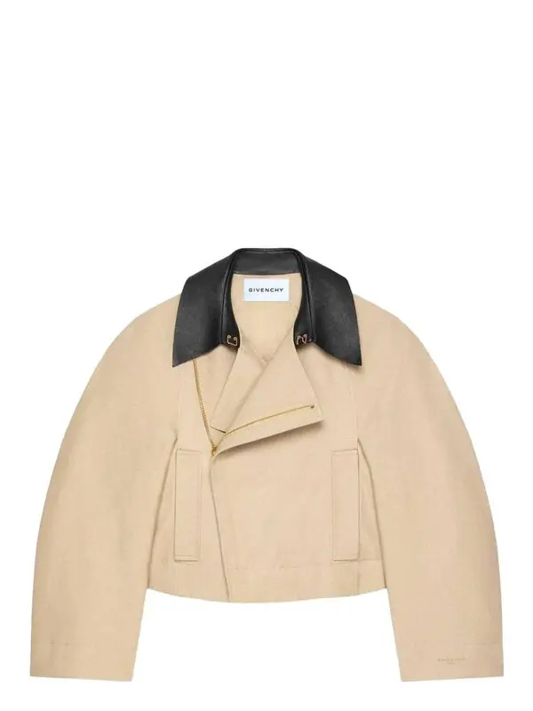Givenchy Two-tone Cropped Coat - Beige