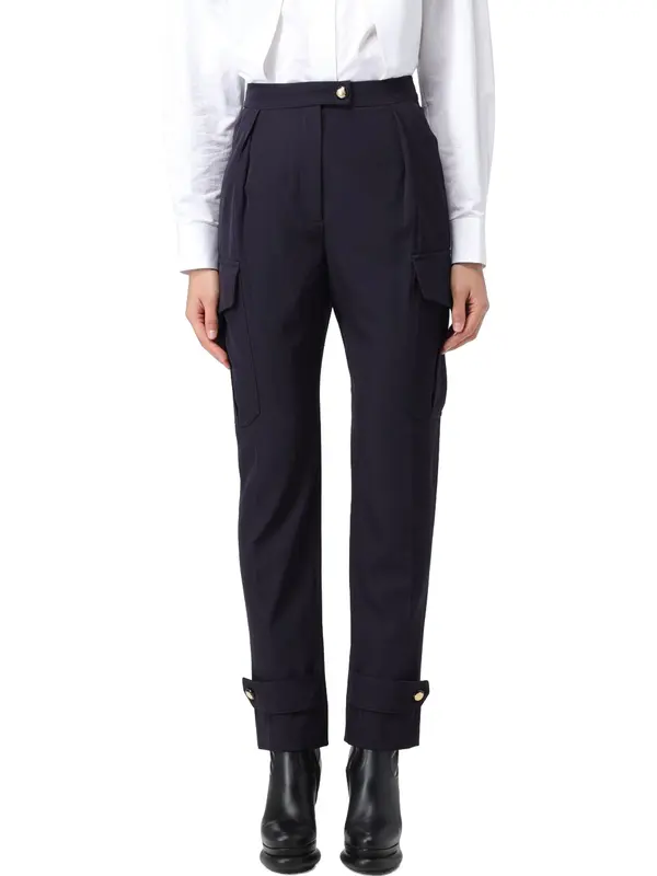 Alexander McQueen Wool And Cotton Pants - Navy