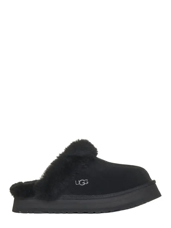 UGG Disquette Suede Shearling Mules - Black