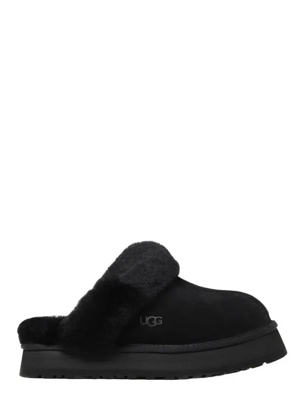 UGG Disquette Suede Shearling Mules - Black
