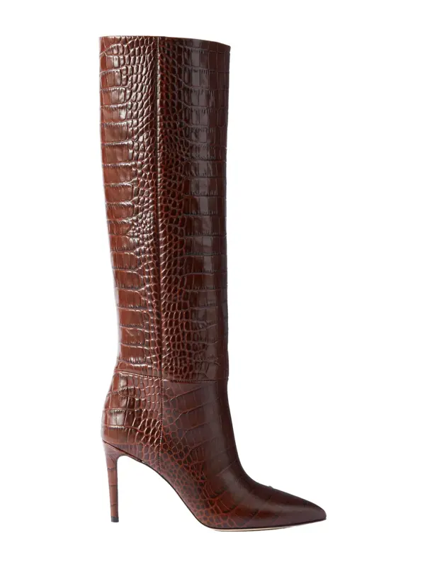 paris texas - Paris Texas Stiletto Croc-Effect Knee Boots