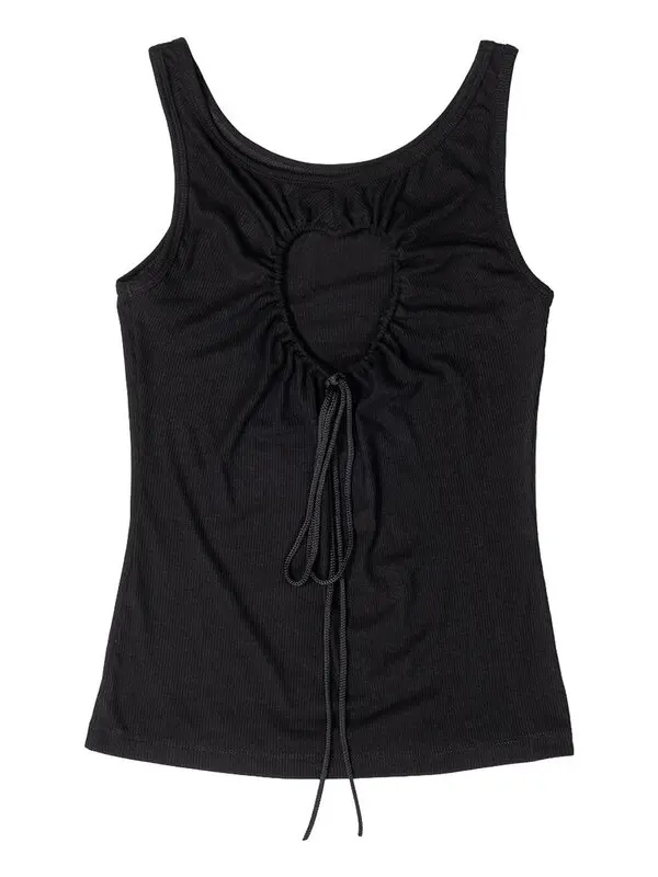 Natasha Zinko Heart Cut-out Tank Top - Black