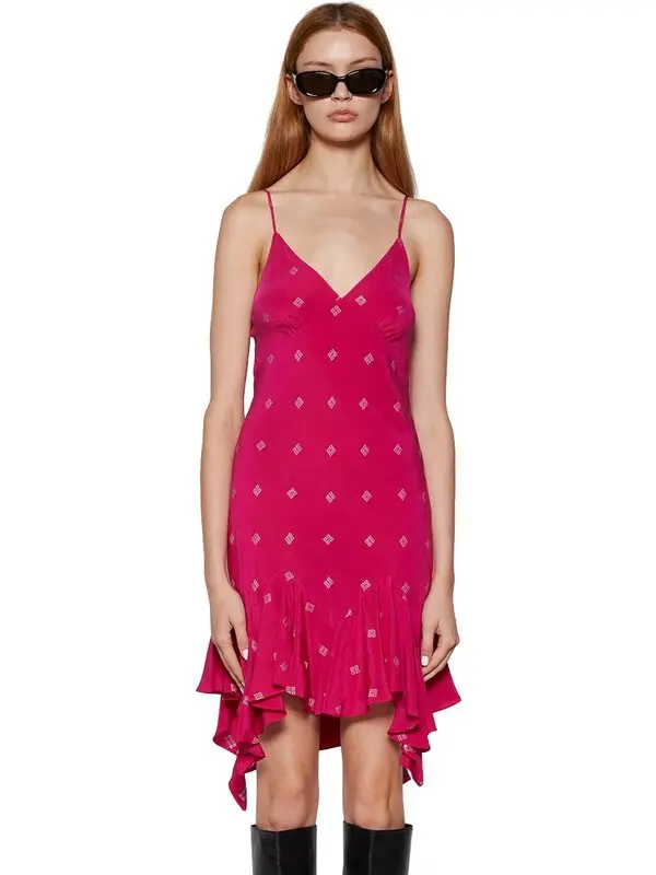 Givenchy Ruffle Mini Dress - Fuchsia