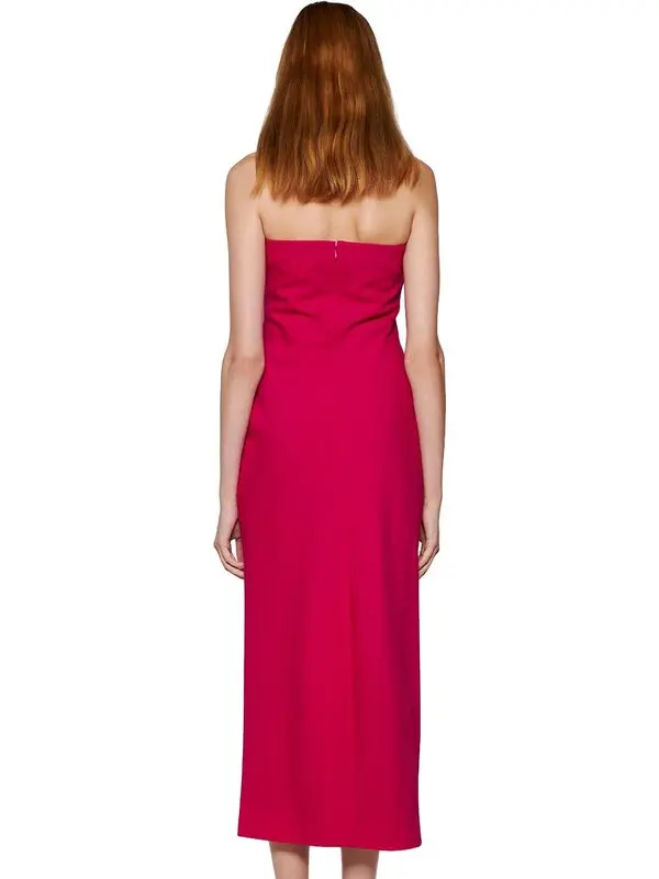 Givenchy Wool Midi Dress With Plunging Neckline - Fuchsia