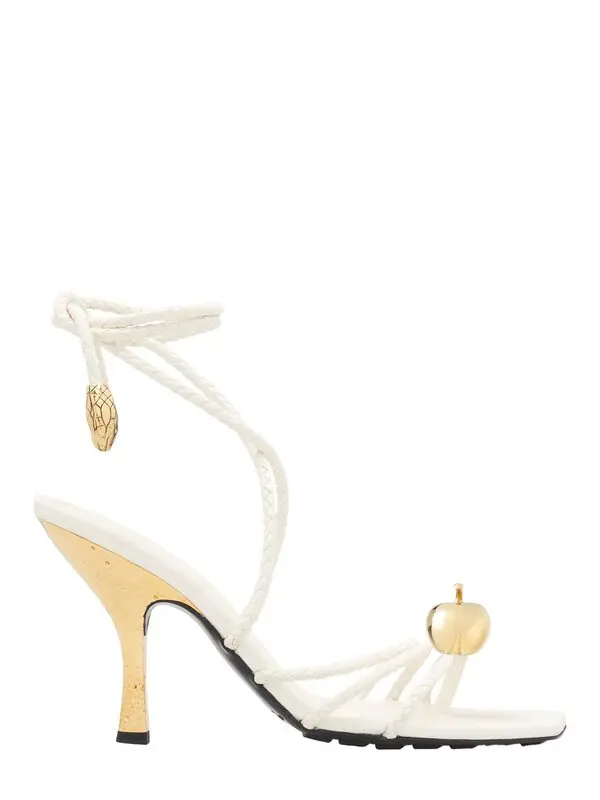 Bottega Veneta Adam Lace-up Leather Sandals - White