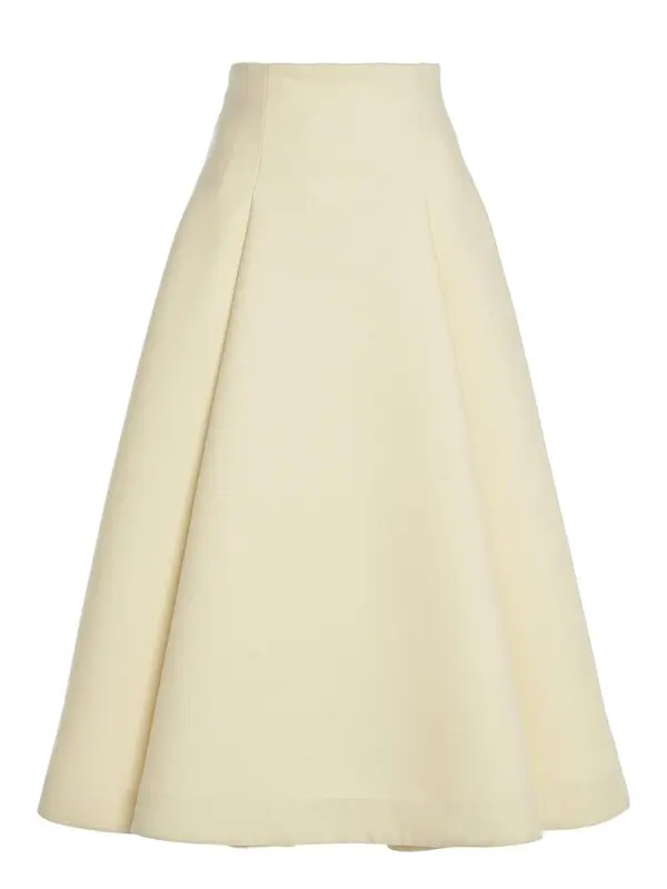 Bottega Veneta Compact-knit Wool Midi Skirt - Yellow