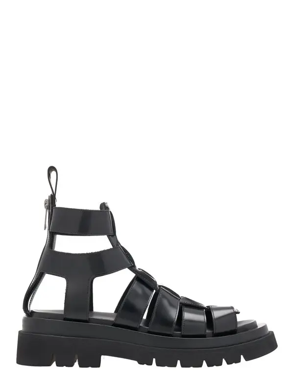 Bottega Veneta Leather Fisherman Sandals - Black
