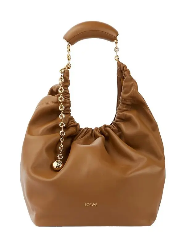 Loewe Squeeze Medium Leather Shoulder Bag - Brown