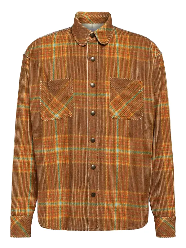 ERL Checked Cotton Corduroy Shirt - Multicoloured