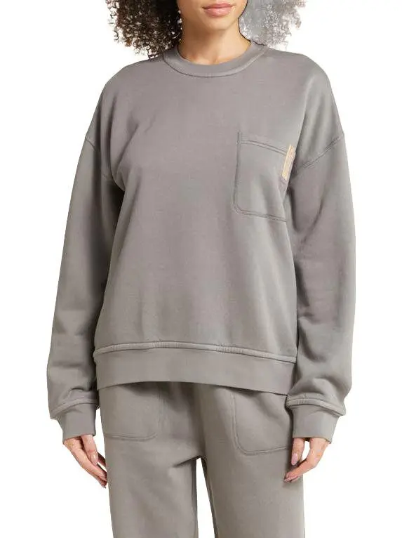Lunya Silksweats™ Oversized Cotton Blend Pajama Sweatshirt - Ebbing Fog