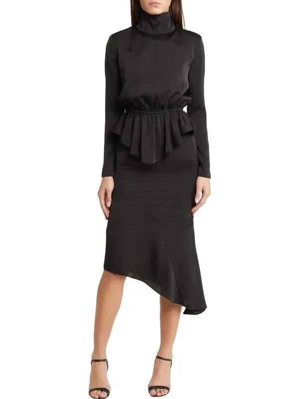 NIKKI LUND Roxy Top And Asymmetric Hem Skirt Set - Black