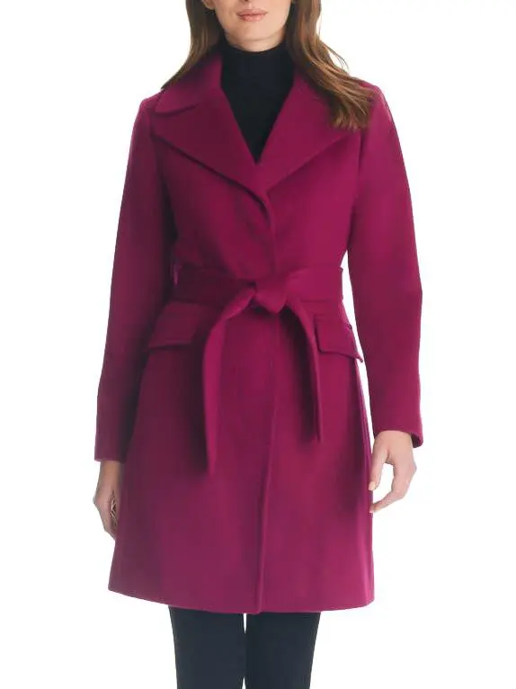 Kate Spade New York Wool-blend Tie Coat - Majestic Fuchsia