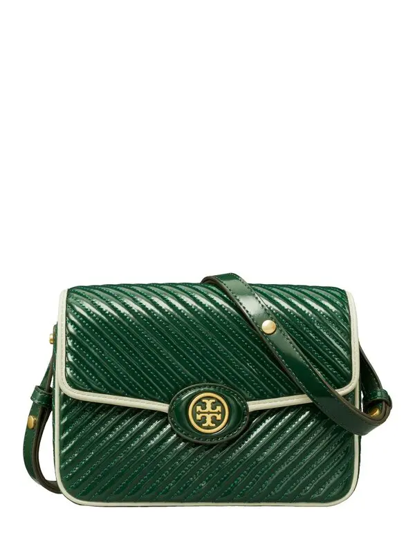 Tory Burch Robinson Quilted Leather Shoulder Bag - Pine Tree