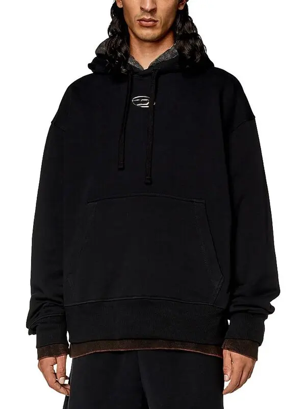 DIESEL® Macs Long Sleeve Graphic Hoodie - Very Black