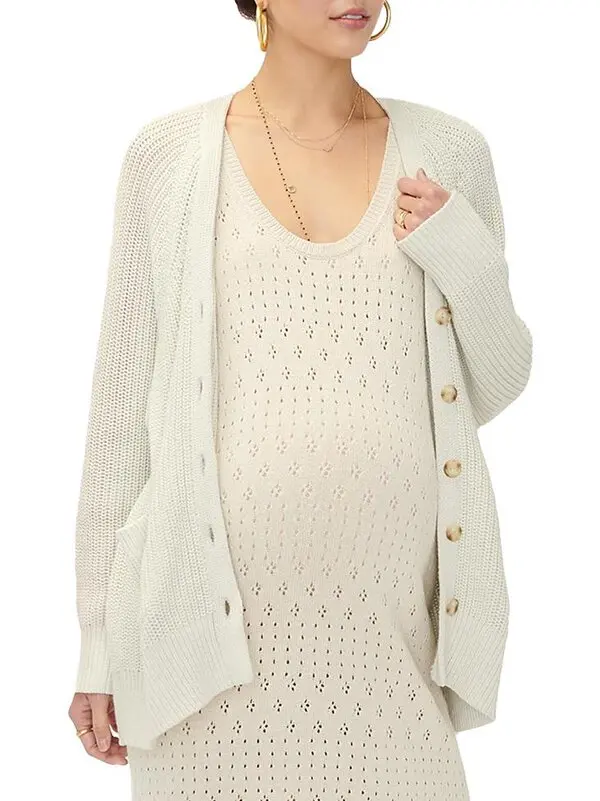 Hatch Collection Maternity Marlow Cardigan - Ivory