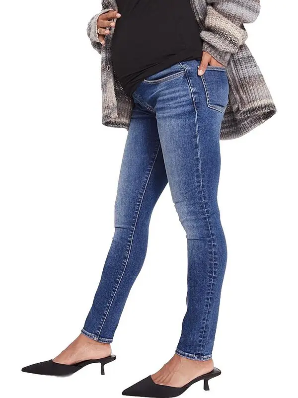 Hatch Collection Over The Bump Slim Maternity Jeans - Dark Blue