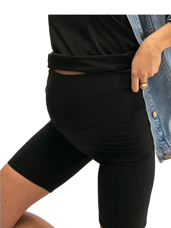 Hatch Collection Maternity Over-the-bump Bike Shorts - Black