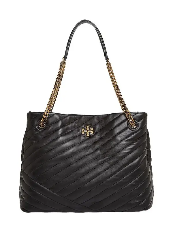Tory Burch Kira Chevron Tote - Black/gold