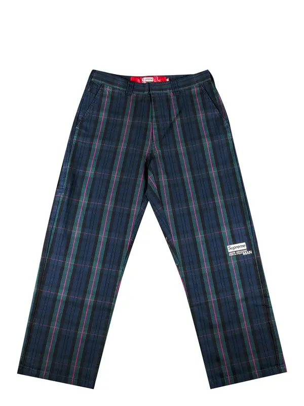 Supreme X Junya Watanabe Plaid Work Pant - Blue