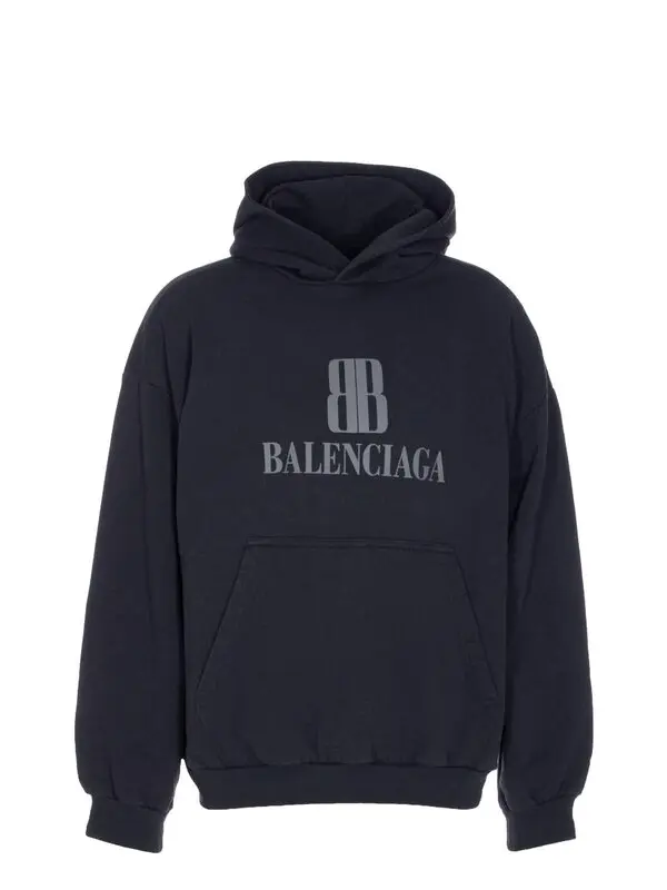 Balenciaga Printed Hoodie - Black