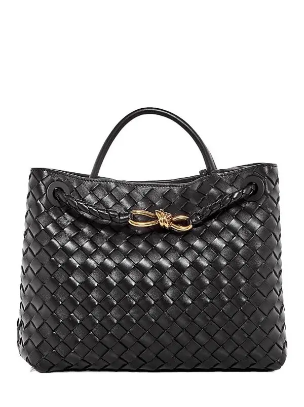 Bottega Veneta Medium Andiamo Shoulder Bag - Black/gold