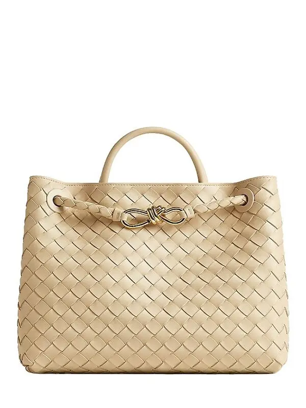 Bottega Veneta Medium Andiamo Shoulder Bag - Tufo/muse Brass