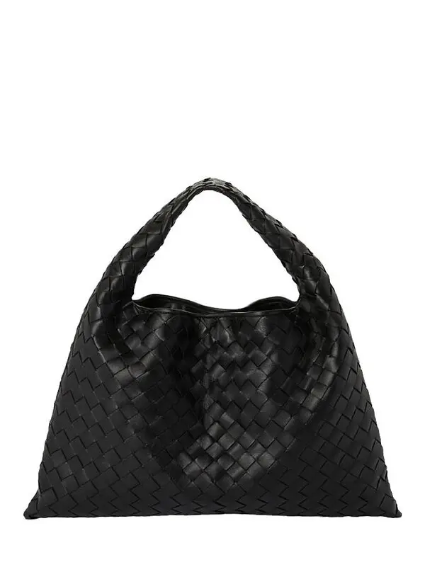 Bottega Veneta Small Hop Intrecciato Shoulder Bag - Black