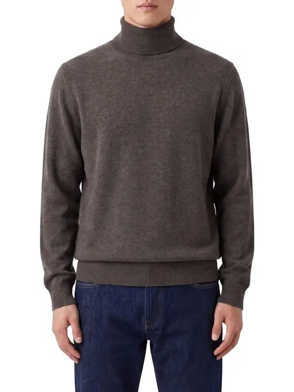 Brunello Cucinelli Slim Fit Wool Blend Turtleneck Jumper - Dark