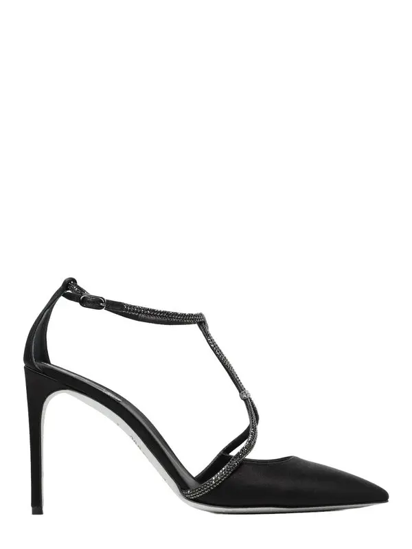 Rene Caovilla Clippy Rhinestone-embellished Pumps - Black