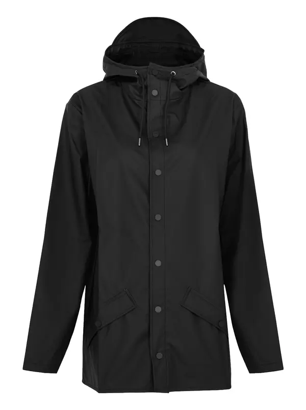 Rains Hooded Waterproof Jacket - Black