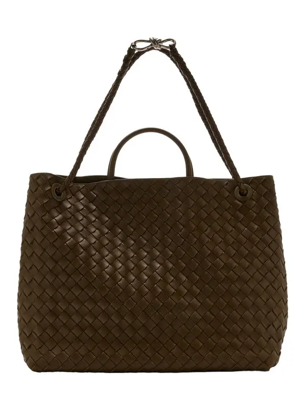 Bottega Veneta Large Andiamo Intrecciato Leather Shoulder Bag - Brown