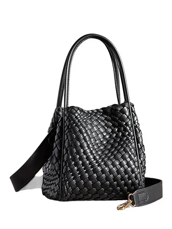 Anthropologie Hollace Woven Mini Tote - Black