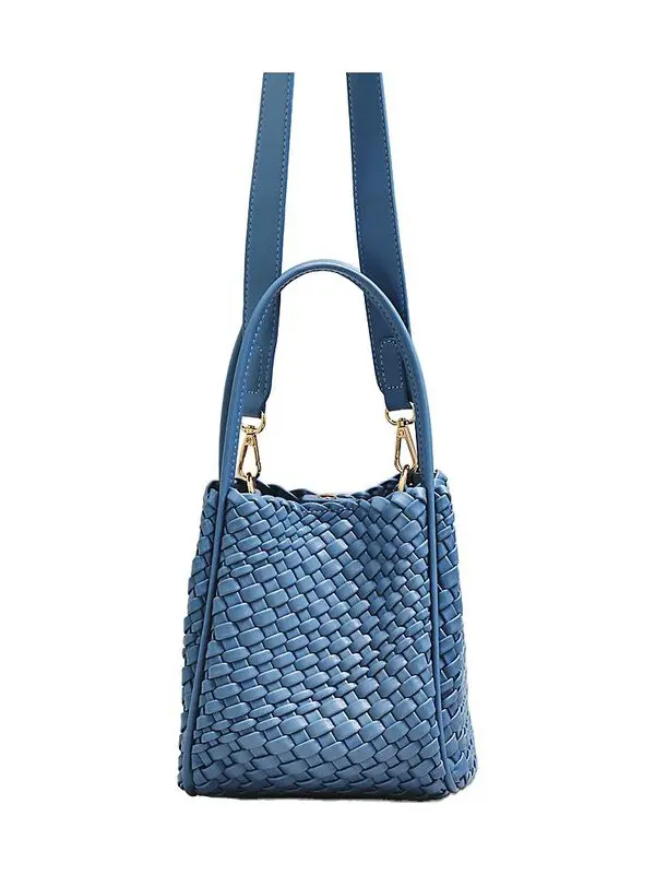 Anthropologie Hollace Woven Mini Tote - Blue/grey