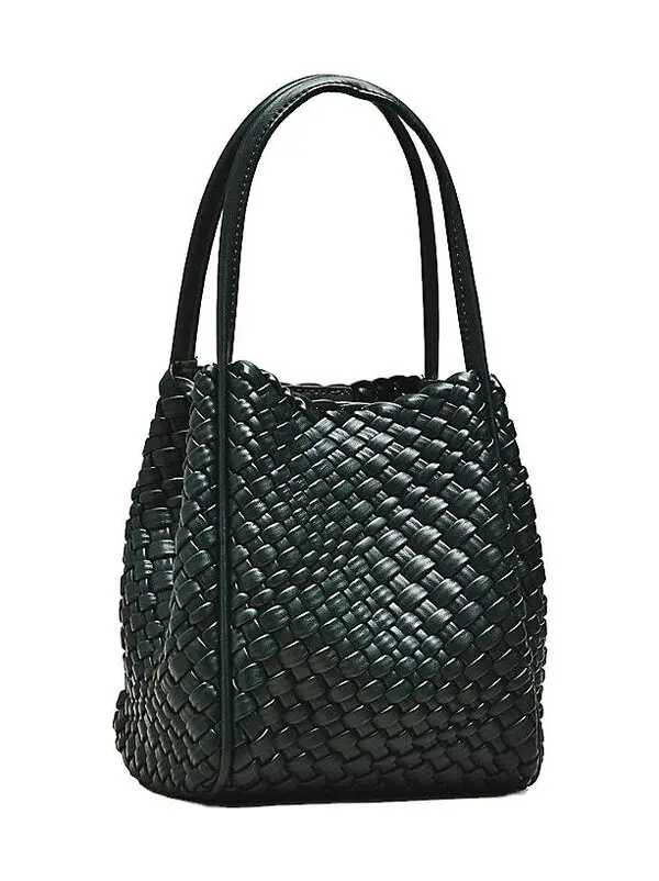 Anthropologie Hollace Woven Mini Tote - Green Pattern