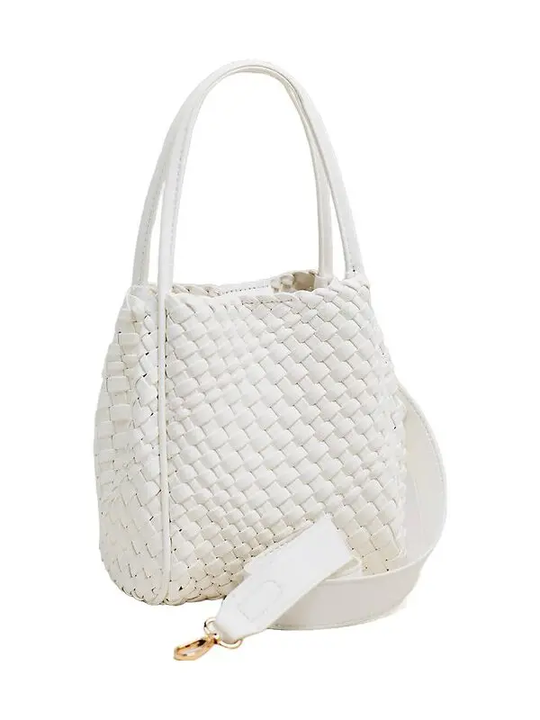 Anthropologie Hollace Woven Mini Tote - White
