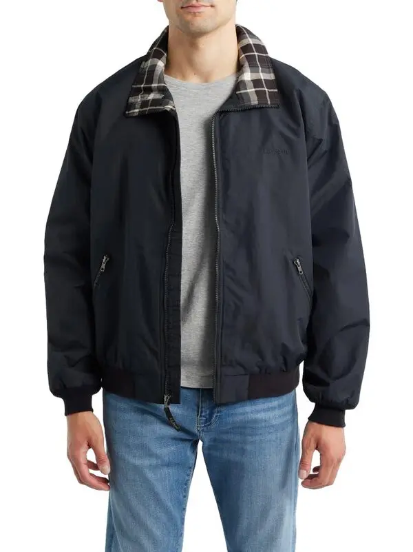 L.l.bean Flannel-lined Water-resistant Warm-up Jacket - Midnight Black