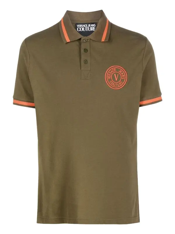 Versace Logo-embroidered Polo Shirt - Green