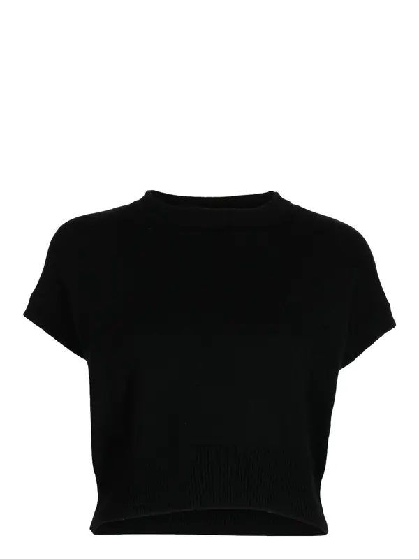TEDDY CASHMERE Genova Sleeveless Cropped Cashmere Jumper - Black