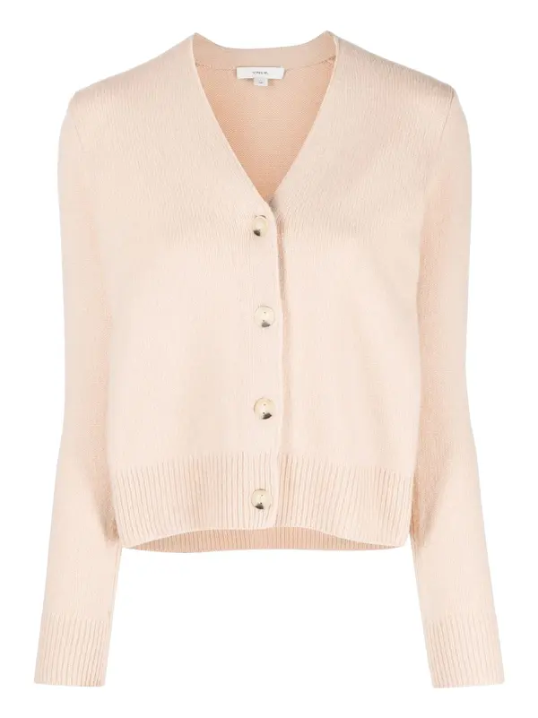 Vince V-neck Cashmere Cardigan - Neutrals