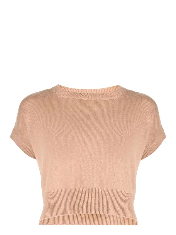 TEDDY CASHMERE Genova Sleeveless Cropped Jumper - Brown