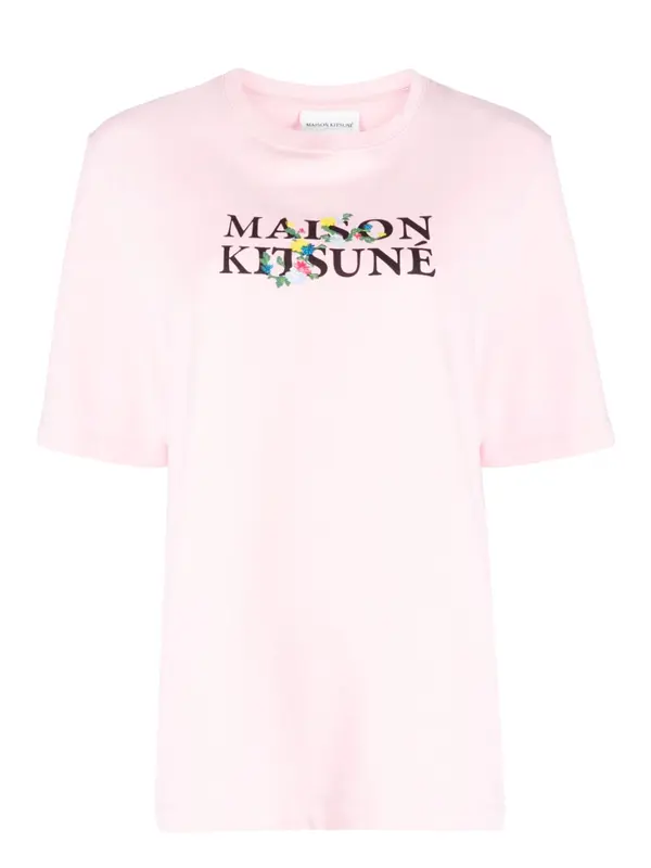 Maison Kitsuné Logo-print T-shirt - Pink