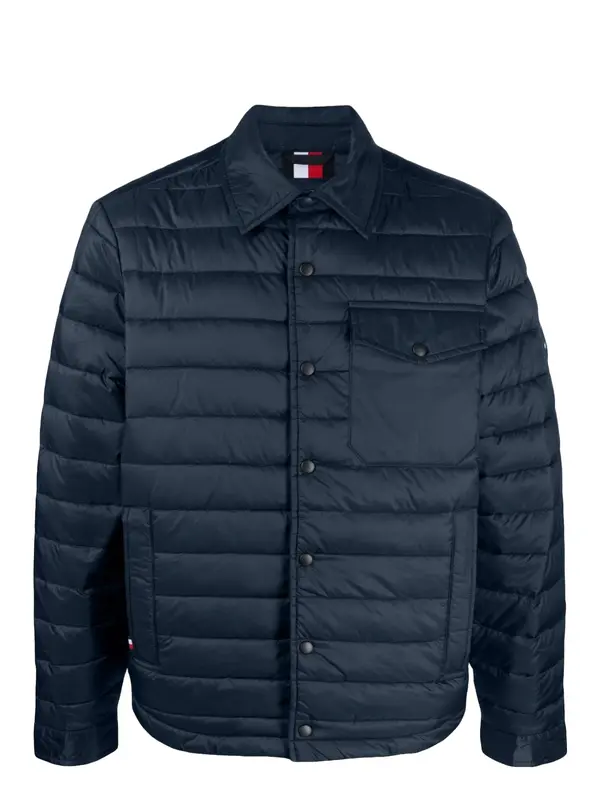 Tommy Hilfiger Logo-patch Padded Shirt Jacket - Blue