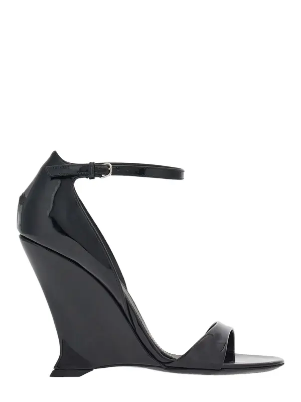 FERRAGAMO 100mm Patent Leather Sandals - Black