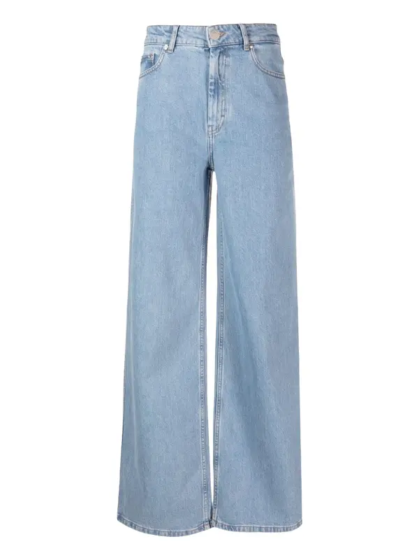 GESTUZ Mid-rise Wide-leg Jeans - Blue