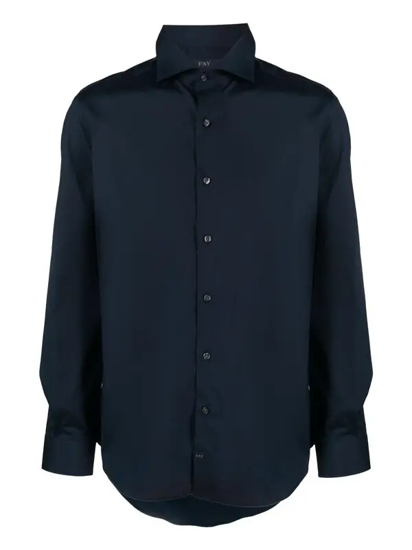FAY Spread-collar Button-up Shirt - Blue