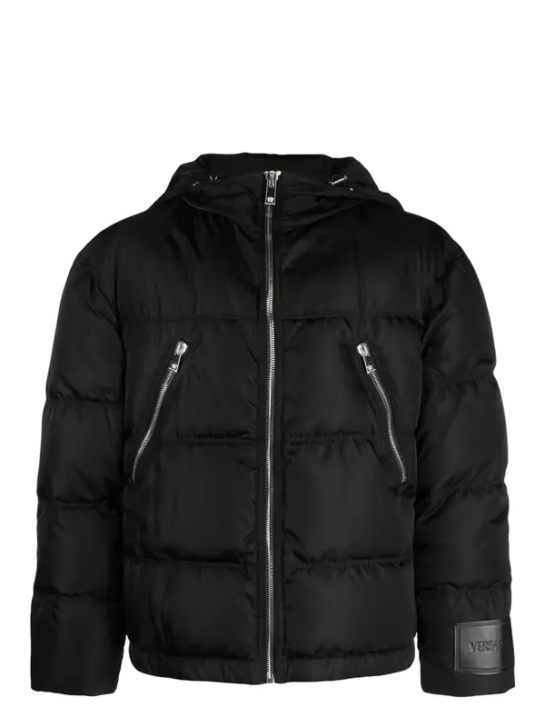 Versace Zip-detail Puffer Jacket - Black