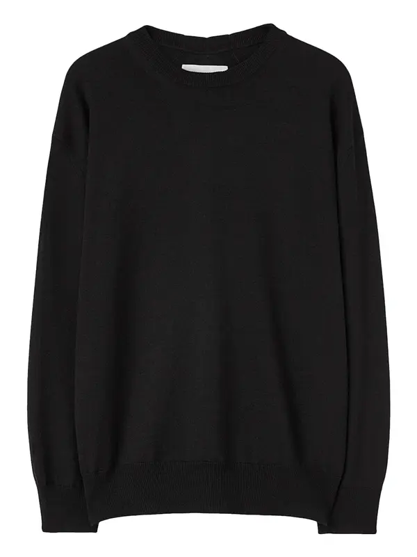 JIL SANDER Crew-neck Wool Jumper - Black