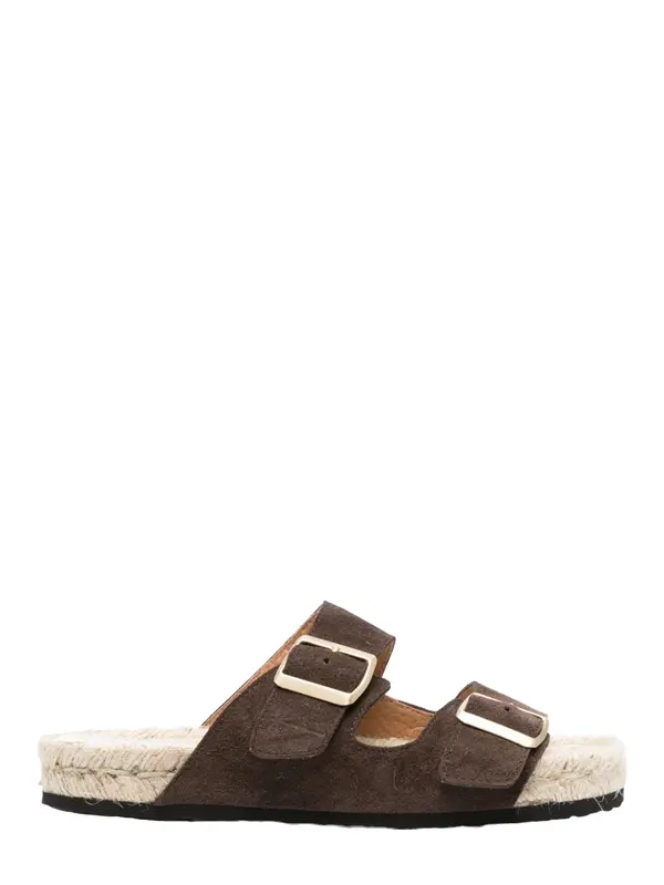 Manebí Double-buckle Flat Espadrilles - Brown
